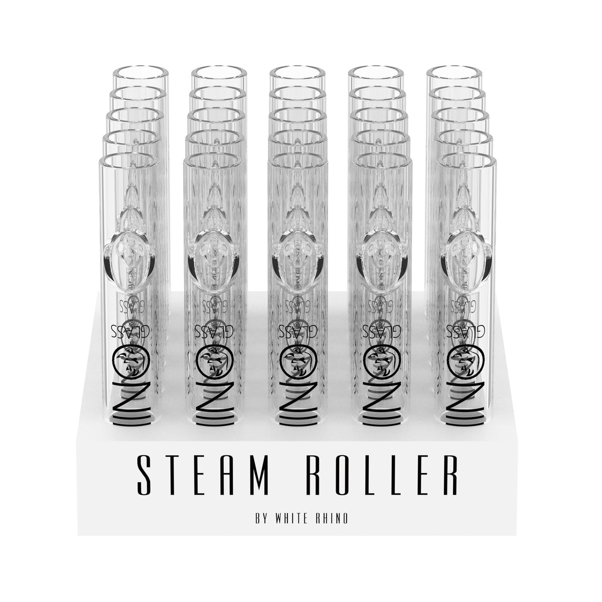 Wholesale White Rhino Glass Steamroller 25ct Display - Cannatron