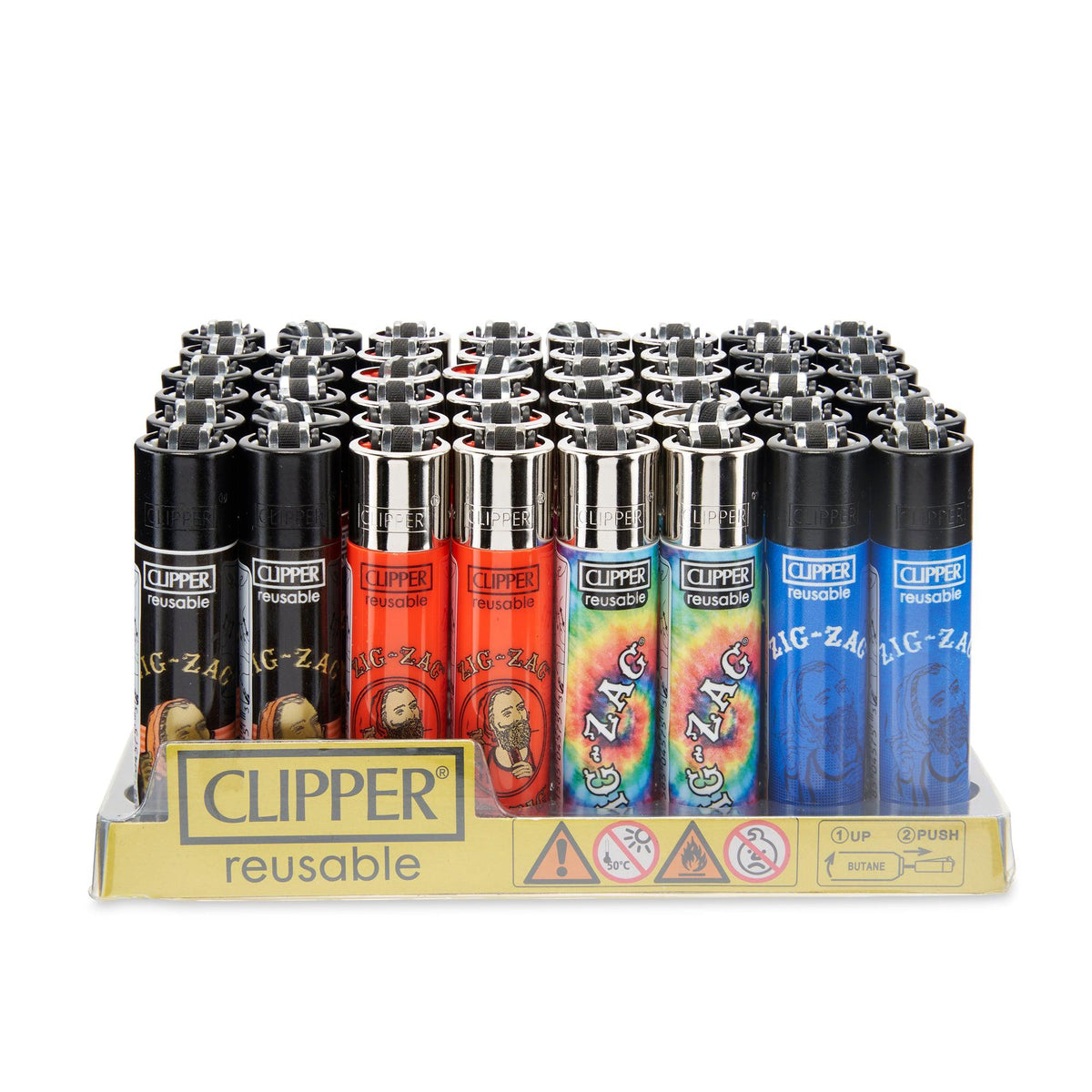 Wholesale Clipper Lighter 48ct Zig Zag 2 Display – Cannatron